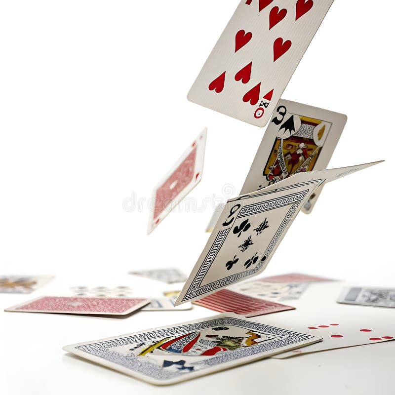 Falling Playing Cards Illustration Stock Illustration - Illustration of ...