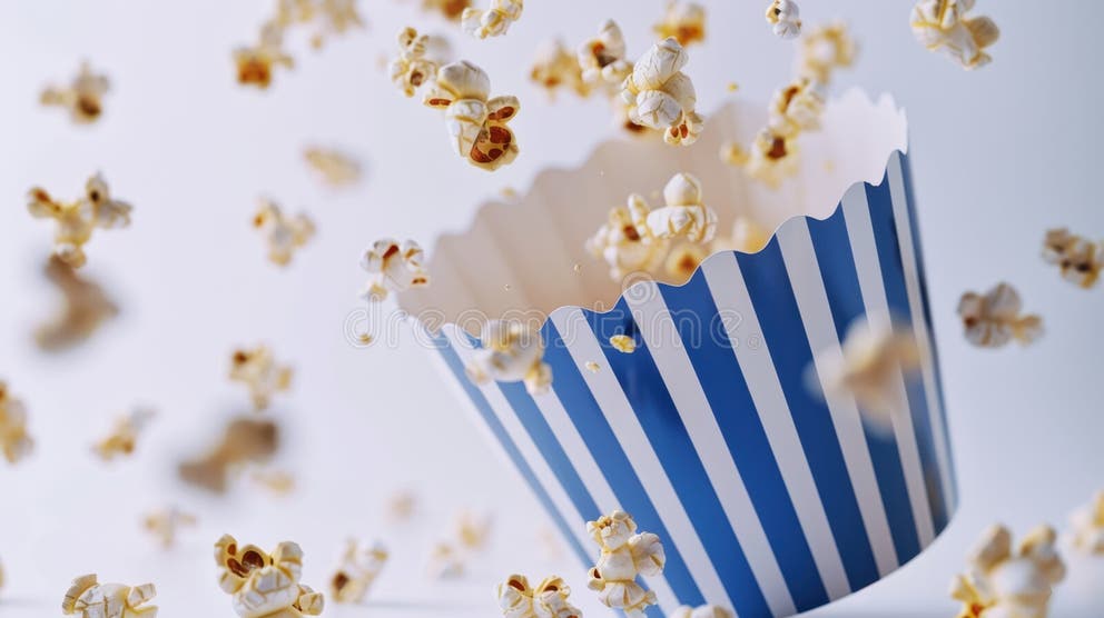 The Falling Popcorn from Bucket.AI Generated Image Stock Image - Image ...