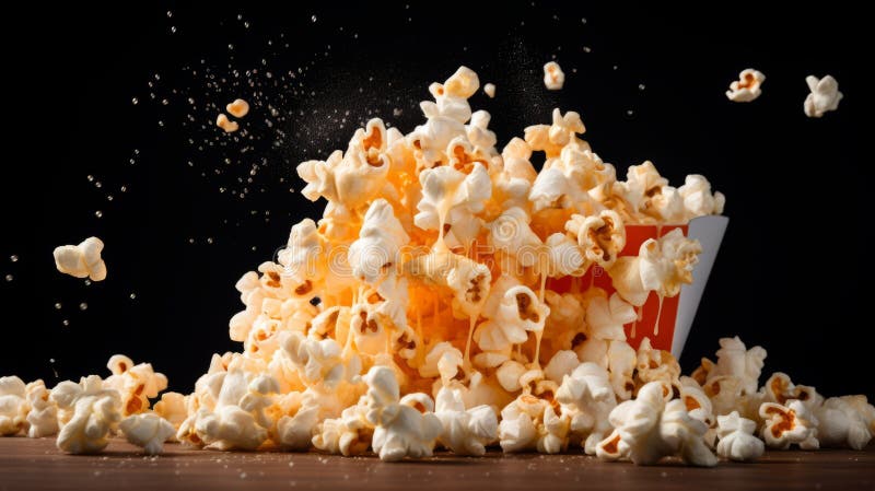 Falling Popcorn: a Stunning Visual Display of Texture and Color Stock ...