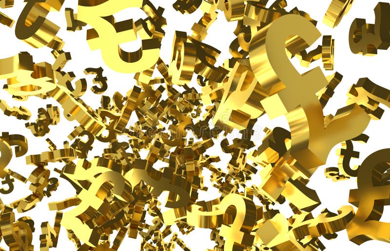 Falling Pound Symbols Background Stock Illustration - Illustration of ...