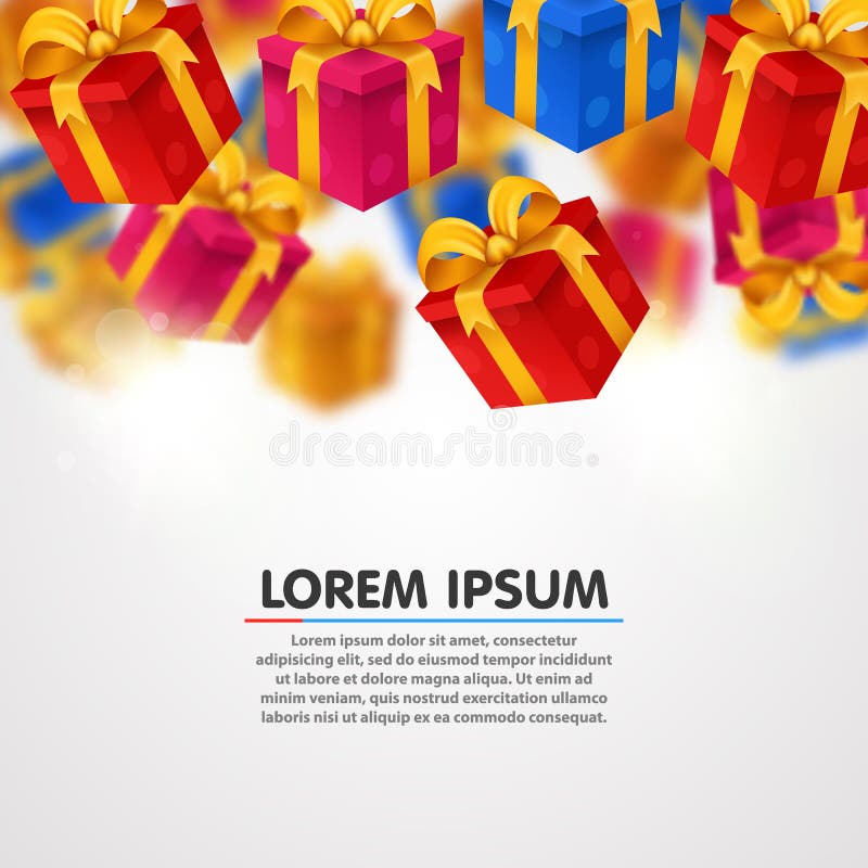 Falling Presents. Light Background with Present Boxes Stock Vector ...