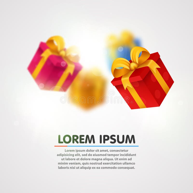 Falling Presents. Light Background with Present Boxes Stock Vector ...