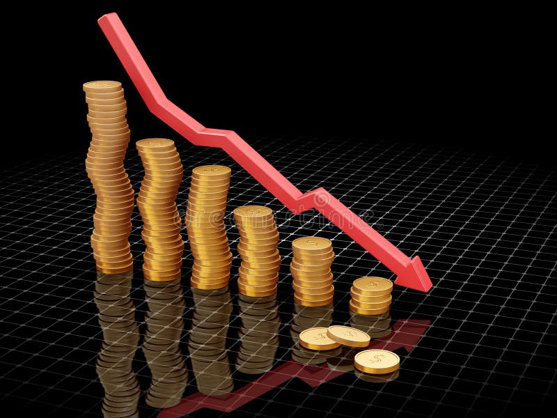 Falling profits stock illustration. Illustration of business - 1411401