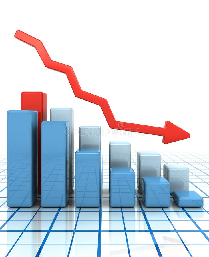 Falling profits stock illustration. Illustration of chart - 1411309