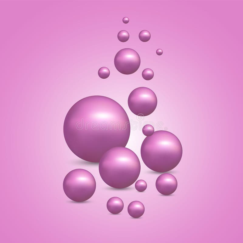 Falling Purple 3D Balls. Vector Illustration. Abstract Modern Design ...