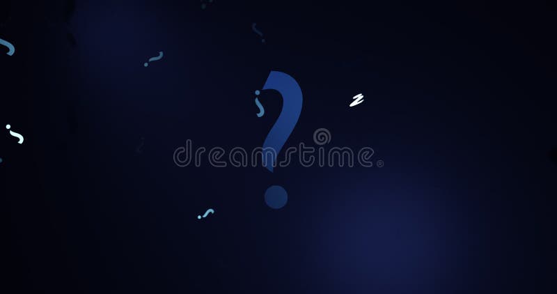 Falling Question Marks. Interrogation Signs on Dark Blue Background. 4k ...