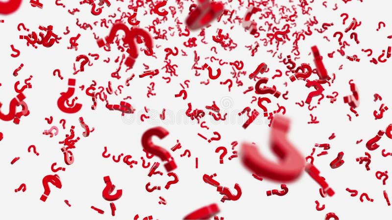 Falling Questions Marks in Red on White Stock Video - Video of ...