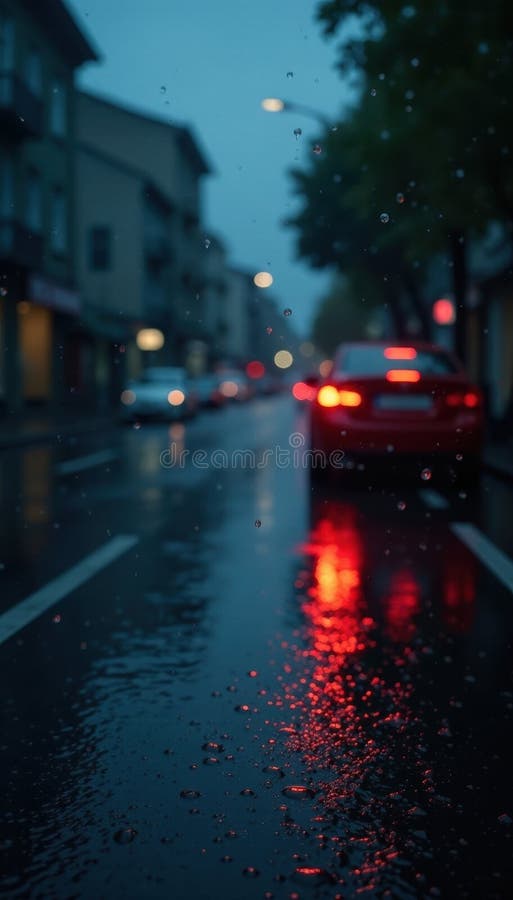 Falling Rain, Dark Background, Blurred Effect, Nature, Design Stock ...