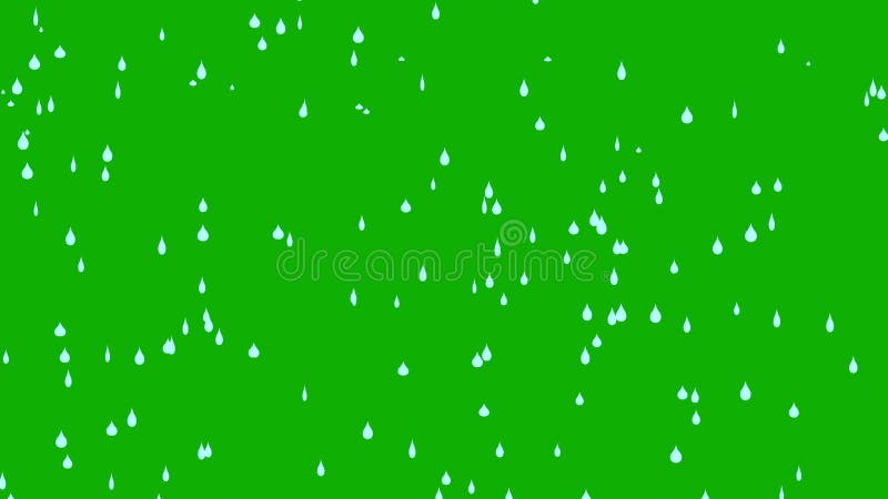 Falling Rain Drops Motion Graphics with Green Screen Background Stock ...