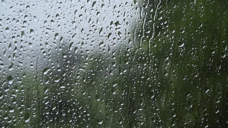 Falling Rain into the Window, Weather Concept Stock Video - Video of ...