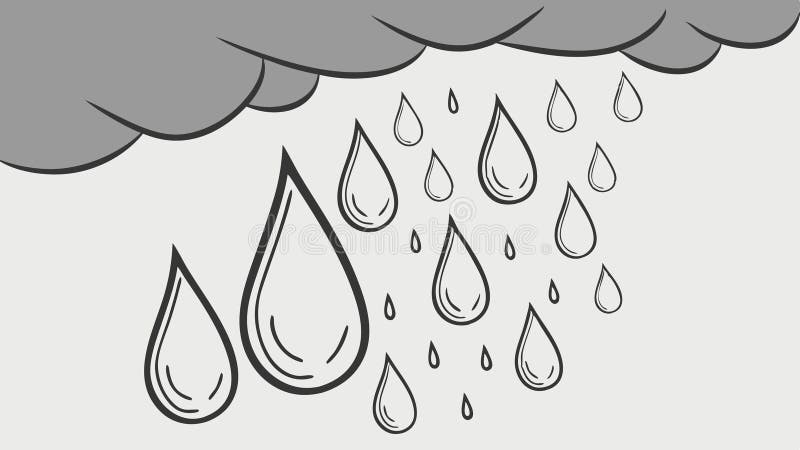 Falling Raindrops, Illustrating Simple Weather Patterns. Vector Design ...