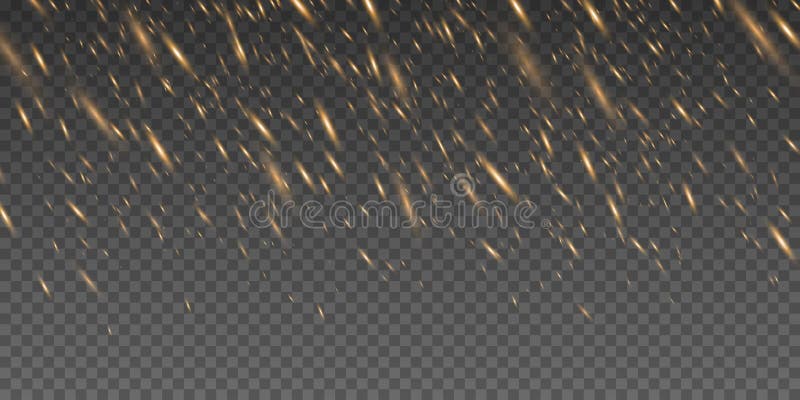 Falling Random Fire Particles Isolated on Dark Transparent Background ...