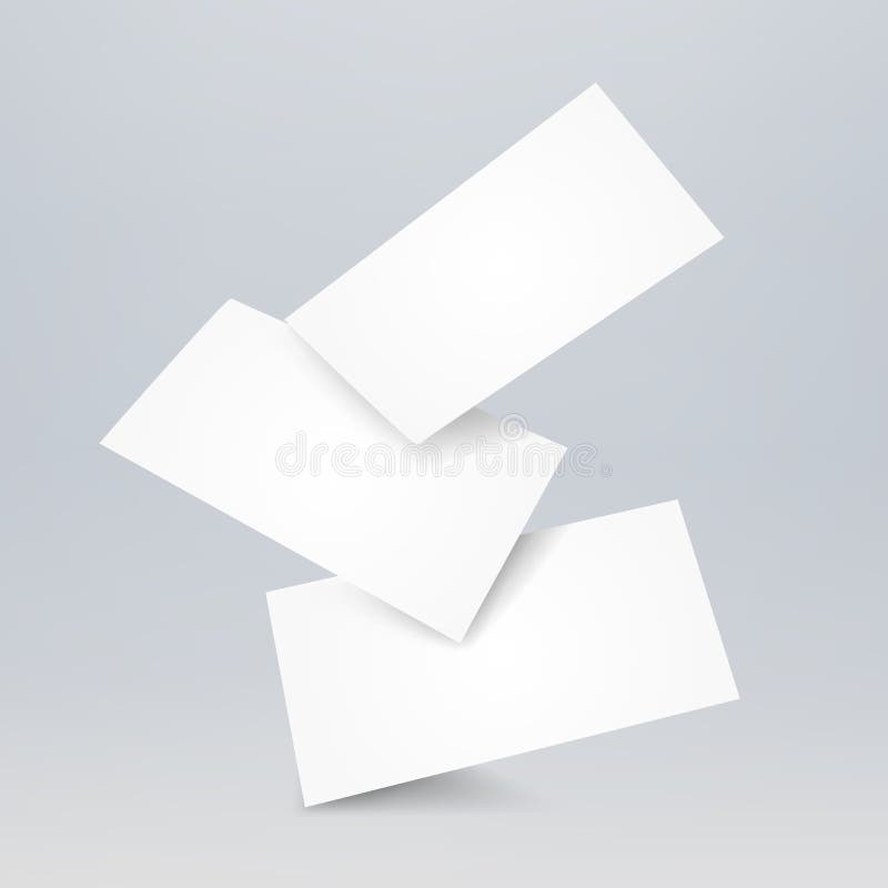 Falling Realistic Business Cards Template. Vector Illustration. Stock ...