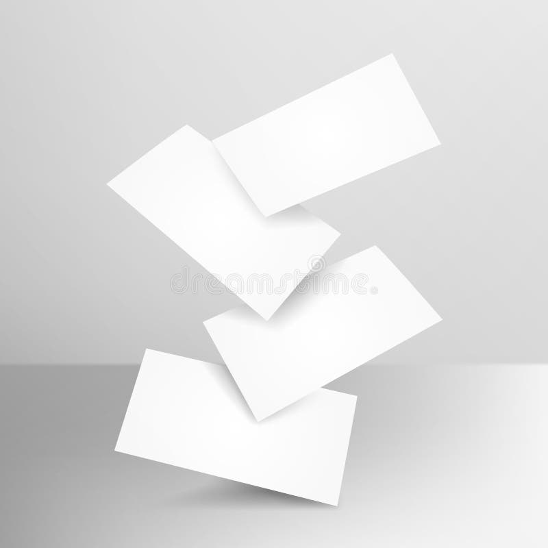 Falling Realistic Business Cards Template. Vector Illustration. Stock ...