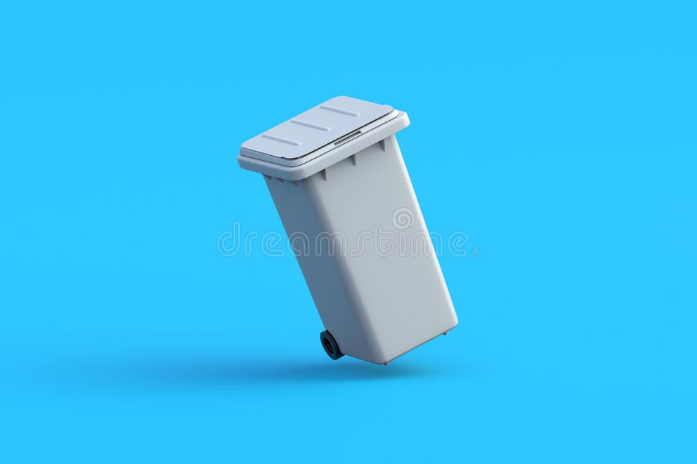 Falling Recycle Bin. Plastic Garbage Can. Waste Collection. Trash ...
