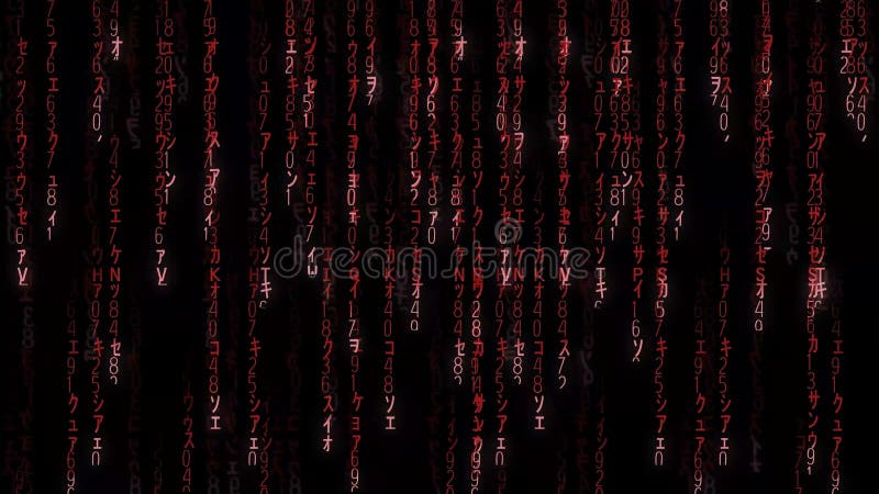 Falling Red Binary Code Stream Stock Video - Video of code, stream ...