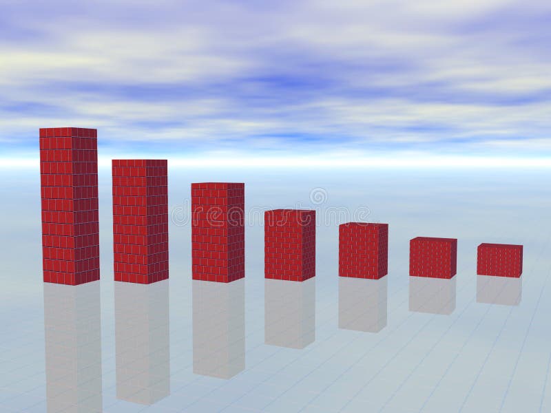 Falling Red Graph - Crisis Concept Stock Illustration - Illustration of ...