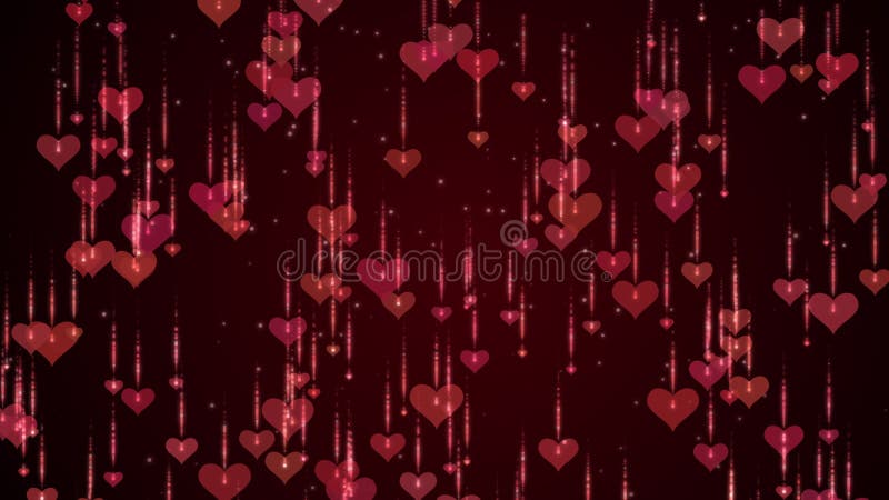 Falling Red Hearts. Animated Romantic Background Stock Footage - Video ...