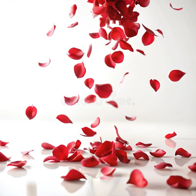 Falling red petals stock illustration. Illustration of romantic - 360863327