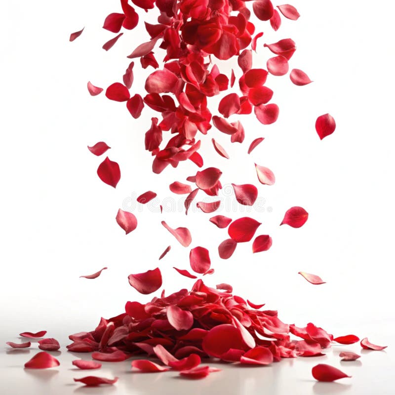 Falling red petals stock illustration. Illustration of transparent ...
