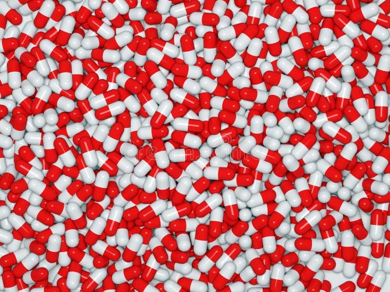 Red and Blue Pills Background Stock Illustration - Illustration of pill ...