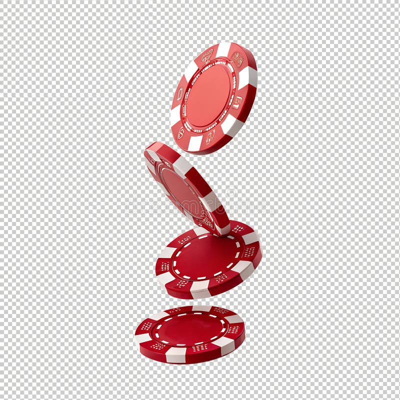 Falling Red and White Poker Chips Isolated on the Transparent ...
