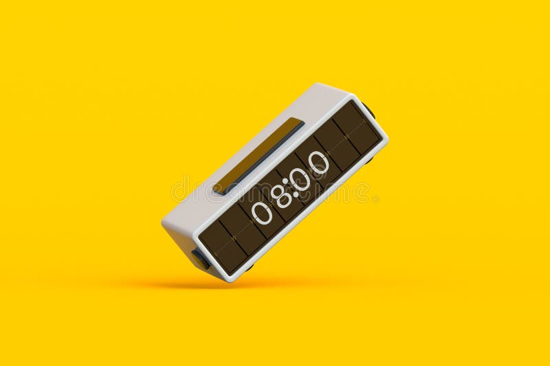 Falling Retro Flip Clock on Orange Background. Mechanical Watch Stock ...