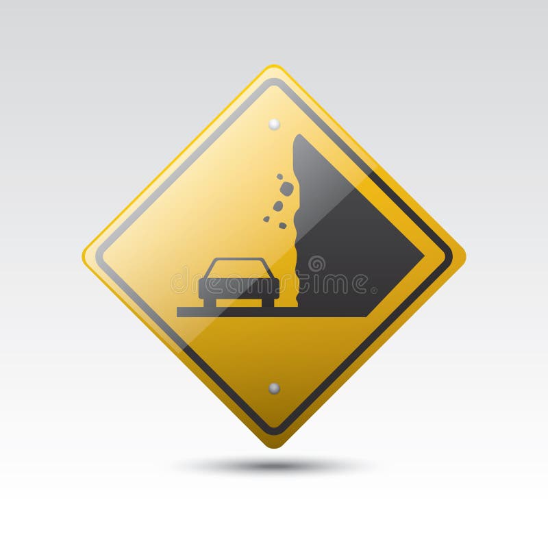 Falling Rock Sign. Vector Illustration Decorative Design Stock ...