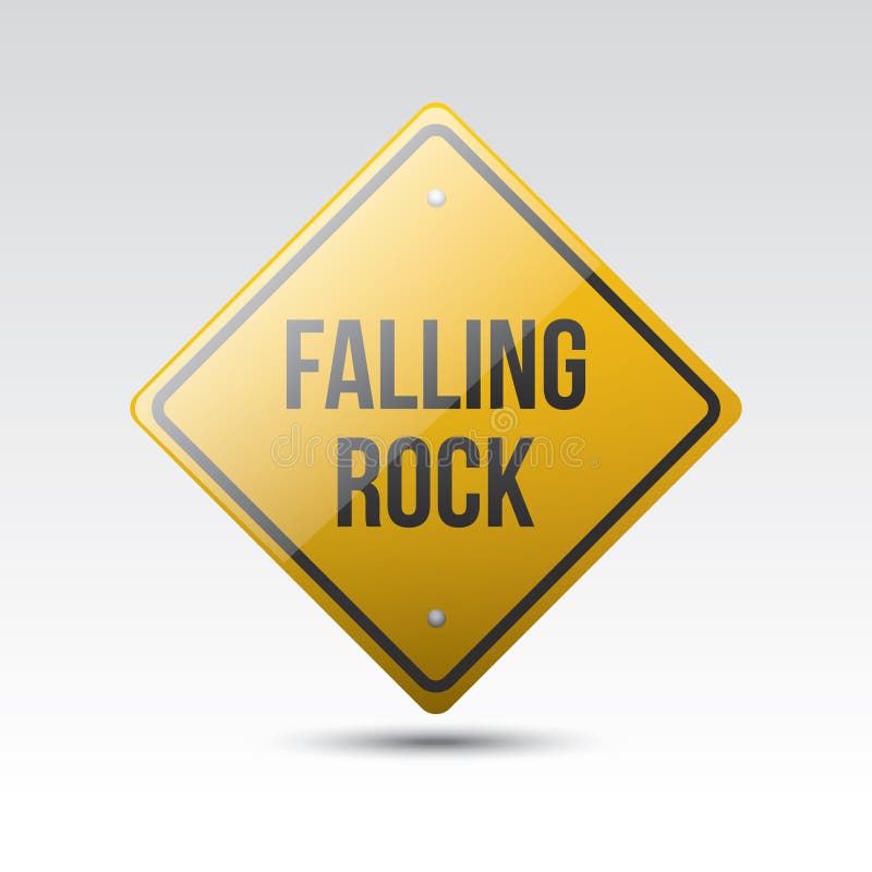 Falling Rock Sign. Vector Illustration Decorative Design Stock ...