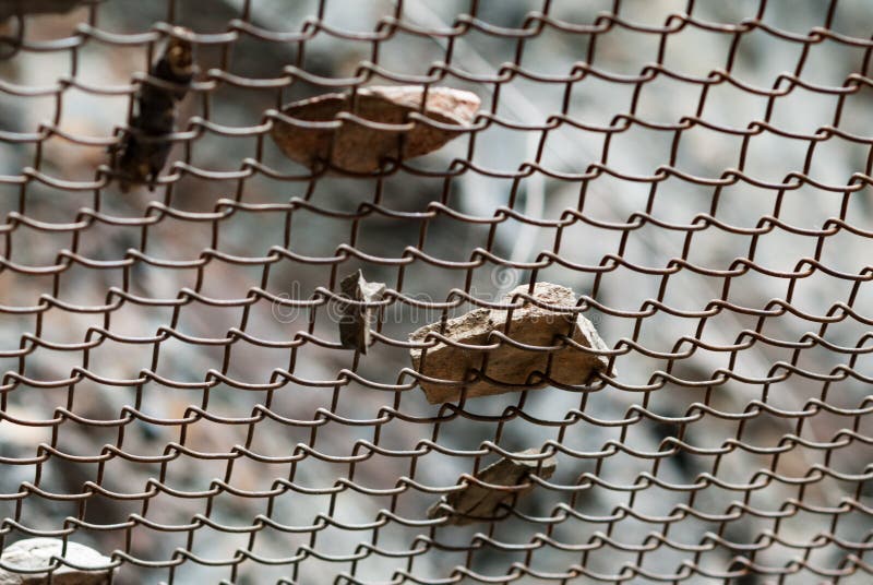 Falling Rock Stone Rockfall Slide Protective Fence Barrier Close-up ...