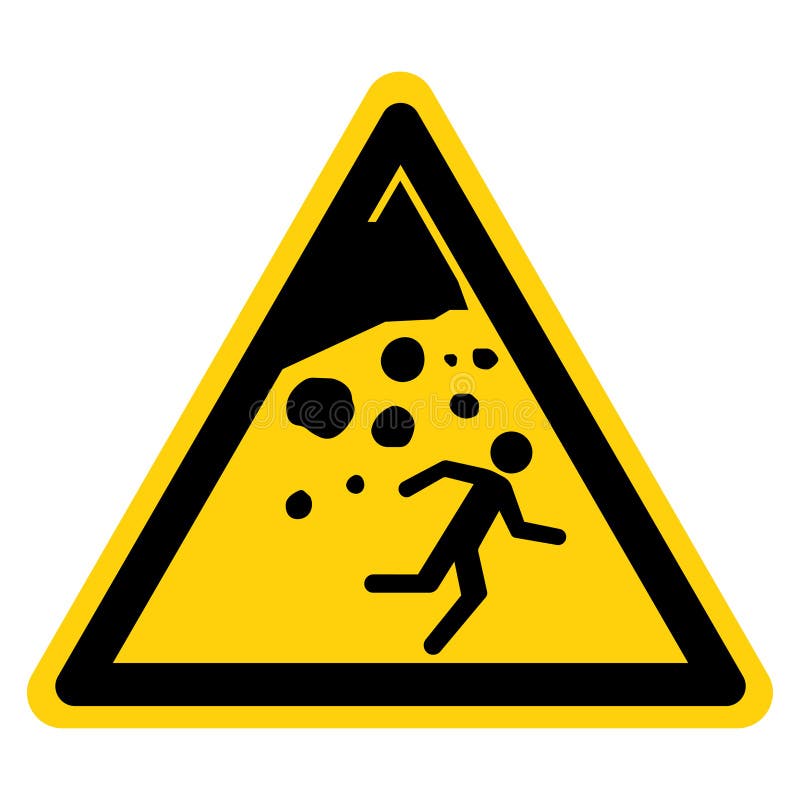Falling Rock Symbol Sign, Vector Illustration, Isolate on White ...