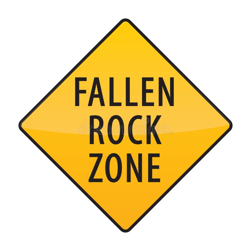 Falling Rock Zone Warning Sign. Vector Illustration Decorative Design ...