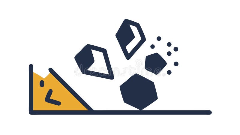 Falling Rocks or Debris Icon for Hazard, Vector Design Generative AI ...