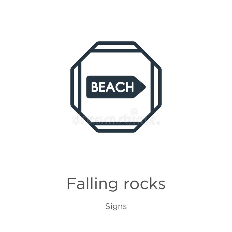 Falling Rocks Icon Vector. Trendy Flat Falling Rocks Icon from Signs ...