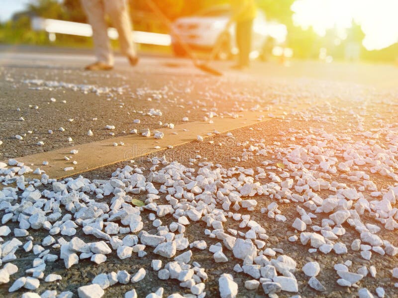 The Falling Rocks on the Road from the Material Handling Truck Slope ...