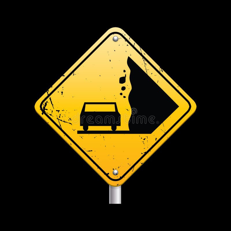Falling Rocks Warning Sign. Vector Illustration Decorative Design Stock ...
