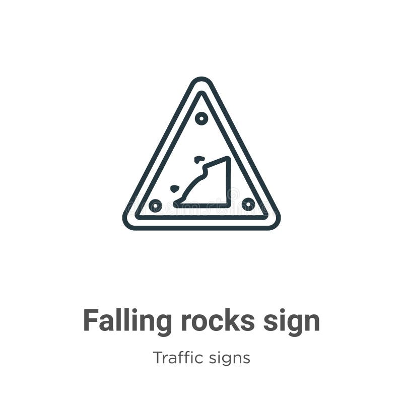 Rock Falling Warning Road Signs Stock Illustrations – 95 Rock Falling ...