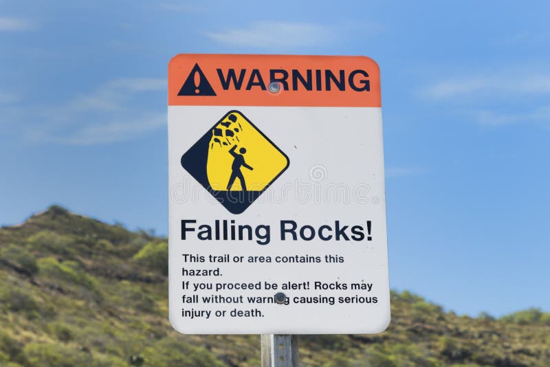 Warning Falling Rocks Sign Stock Images - Download 226 Royalty Free Photos