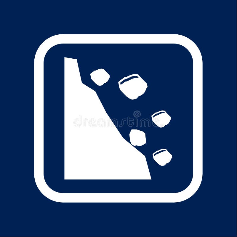 Falling Rocks Vector Icon - Illustration Stock Vector - Illustration of ...