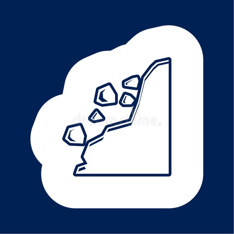 Falling Rocks Vector Icon - Illustration Stock Vector - Illustration of ...