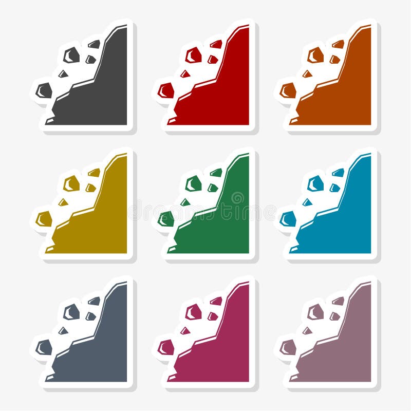 Falling Rocks Vector Icon - Illustration Stock Vector - Illustration of ...