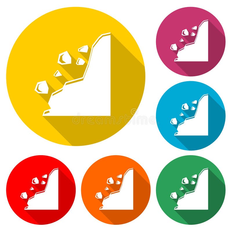 Falling Rocks Vector Icon - Illustration Stock Vector - Illustration of ...
