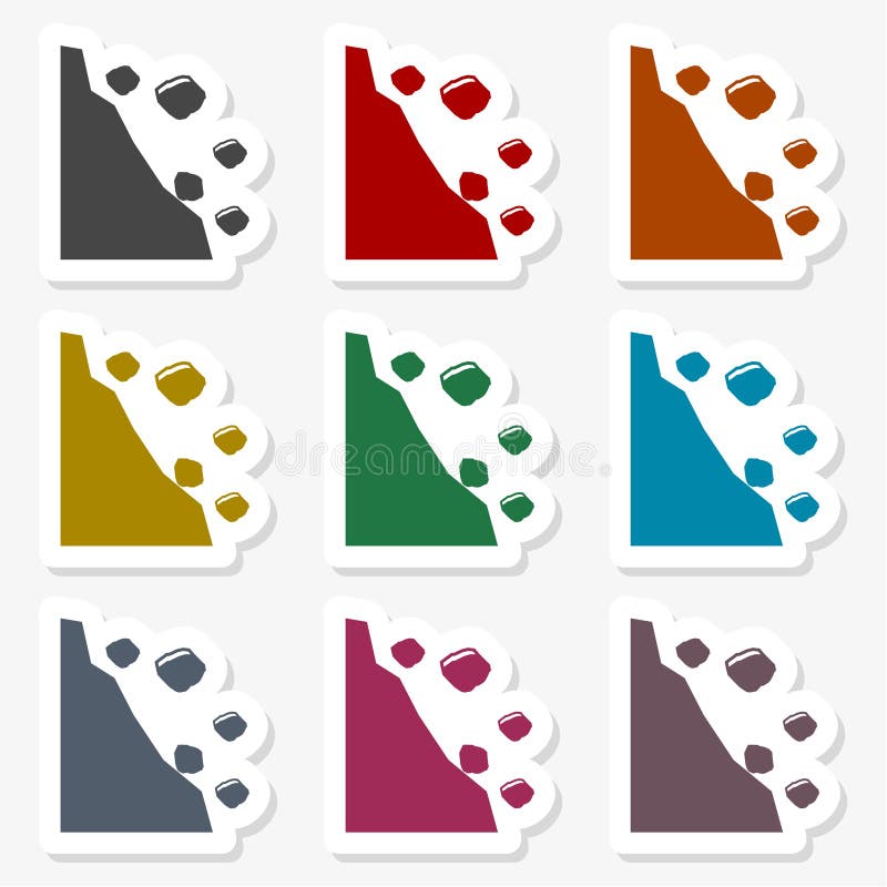 Falling Rocks Vector Icon - Illustration Stock Vector - Illustration of ...