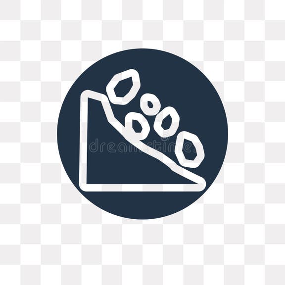 Falling Rocks Vector Icon Isolated on Transparent Background, Fa Stock ...