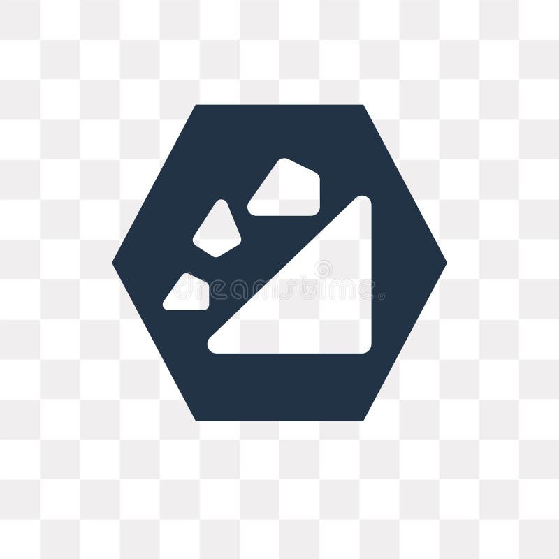 Falling Rocks Vector Icon Isolated on Transparent Background, Li Stock ...