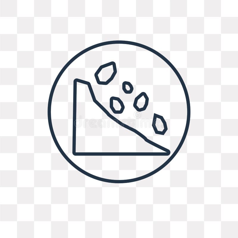 Falling Rocks Vector Icon Isolated on Transparent Background, Li Stock ...