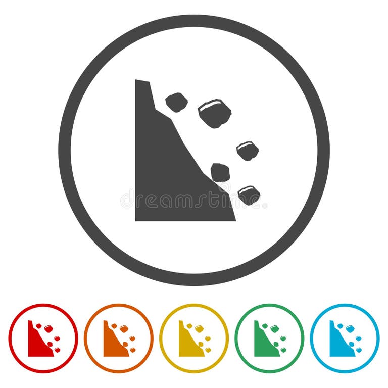 Falling Rocks Vector Icons Set - Illustration Stock Vector ...