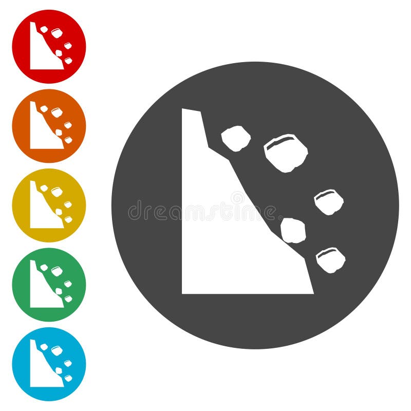 Falling Rocks Vector Icons Set - Illustration Stock Vector ...