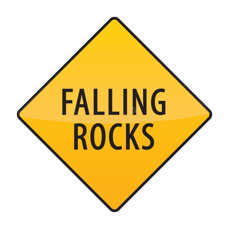 Falling Rocks Warning Sign. Vector Illustration Decorative Design Stock ...