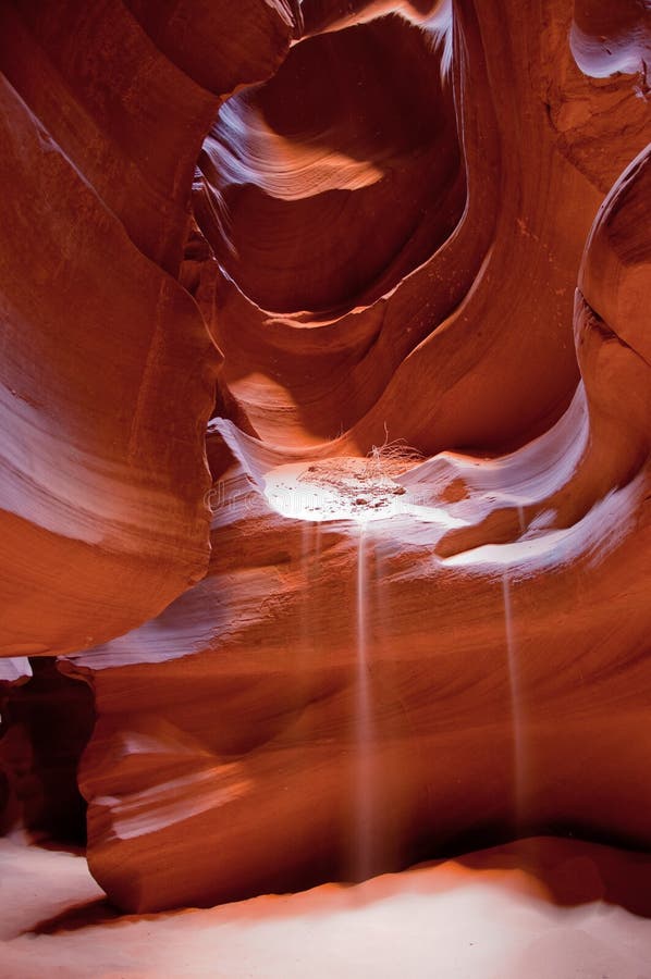 Falling Sand in Antelope Canyon Stock Image - Image of geological ...